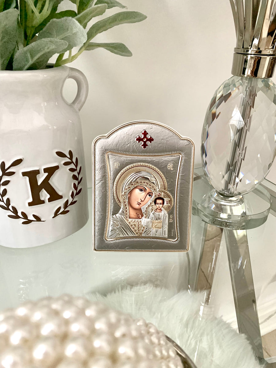 Grey Virgin Mary Icon 11.3 x 15.2 cm – KaterinasDesigns
